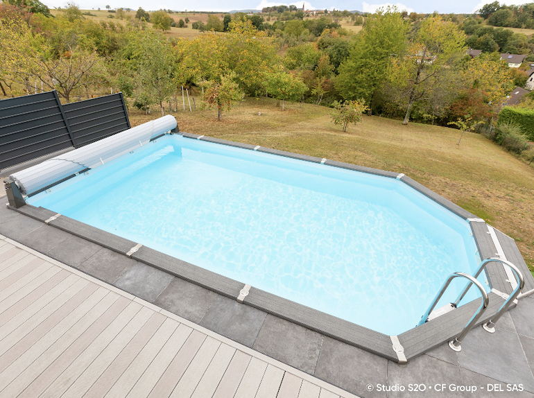Piscine Azteck à semi-enterrer mixte 5.60 x 4.05 m